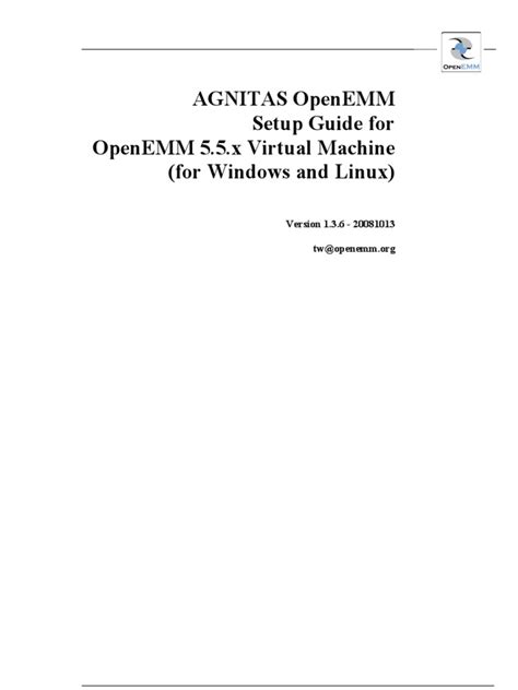 Openemm 5 5 X Setup Guide For Vmware Pdf Domain Name System