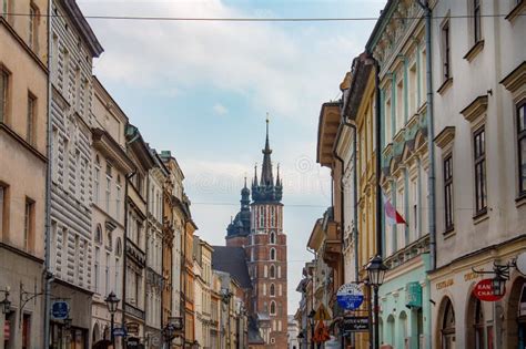 Street In Krakow Poland With The Vibrant Charm And Architectural