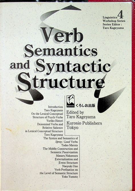 Verb Semantics And Syntactic Structure Praca Zbiorowa Porównaj Ceny