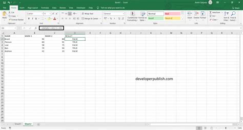 Logical Functions In Excel Developer Publish Excel Tutorials