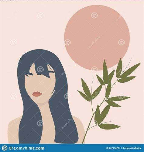Feminine Concept Illustration Of Boho Woman Perfect For Posters Wall