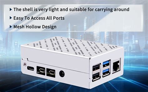 52pi Raspberry Pi 4 B 型鋁殼銀色外殼帶懸架冷卻風扇散熱器適用於 Rpi 4b 蝦皮購物