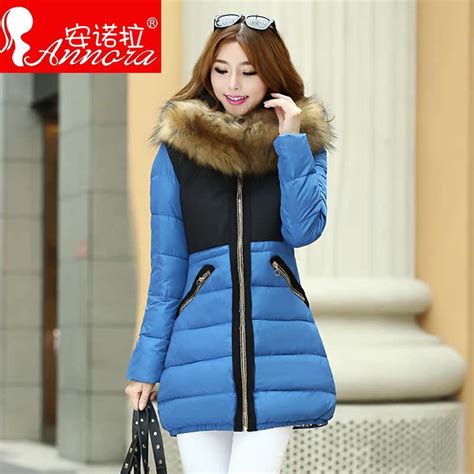 棉衣女中长款大码修身加厚女士棉服女韩版棉袄 新款连帽棉衣女 annora安诺拉旗舰店