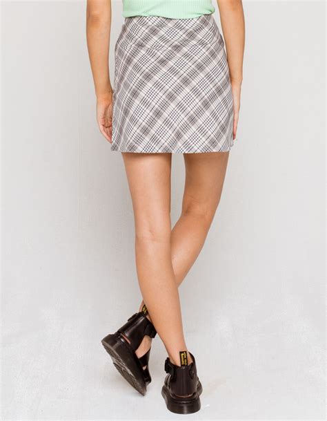 Ivy And Main Plaid Womens Mini Skirt Pinkgray 0 Tillys