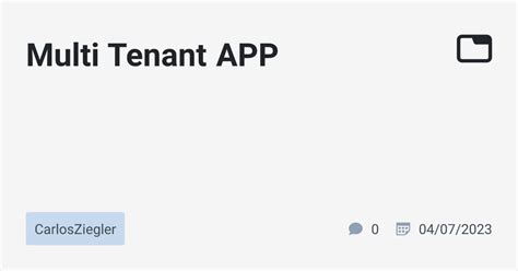 Multi Tenant App · Carlosziegler · Tabnews
