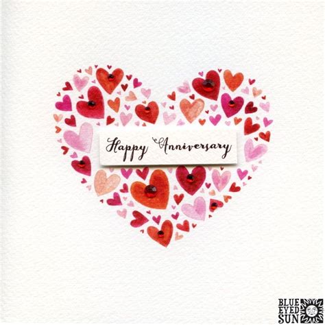 Anniversary Card Happy Anniversary In A Heart Made Of Hearts