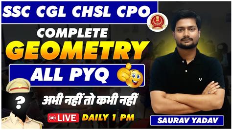 Complete Geometry All PYQ For SSC CGL CHSL CPO Geometry For SSC By Saurav Yadav YouTube