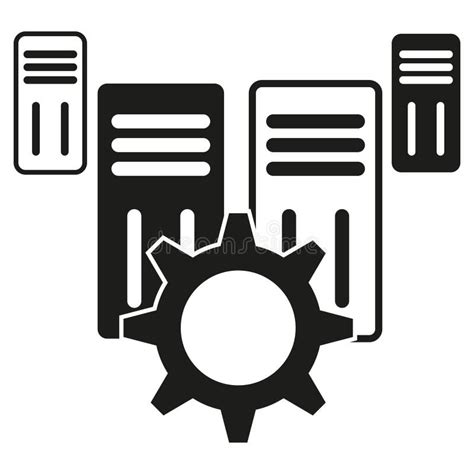 Server Gear Configuration Data Center Management Technology Processing Concept Vector Symbol