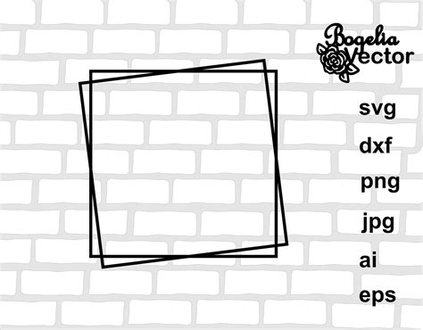 Square Frame Svg Frame Cut File Monogram Frame Svg Double Etsy