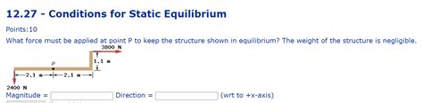 Solved Conditions For Static Equilibrium Points Chegg