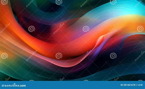 Abstract Colorful Dynamic Wave Shape Background Generative Ai Stock Illustration Illustration