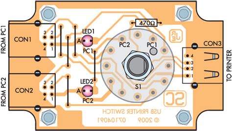 USB Printer Switch Input Ports Circuit Scheme