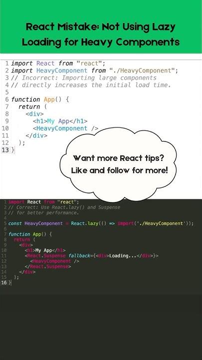 React Mistake Not Using Lazy Loading For Heavy Components Youtube