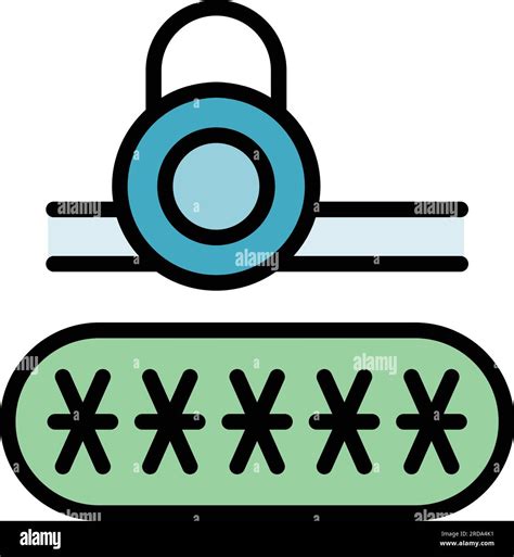 Secure Password Icon Outline Vector Stop Cyber Money Key Color Flat Stock Vector Image And Art