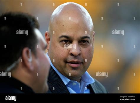 Pittsburgh Steelers General Manager Omar Khan Right Walks On The