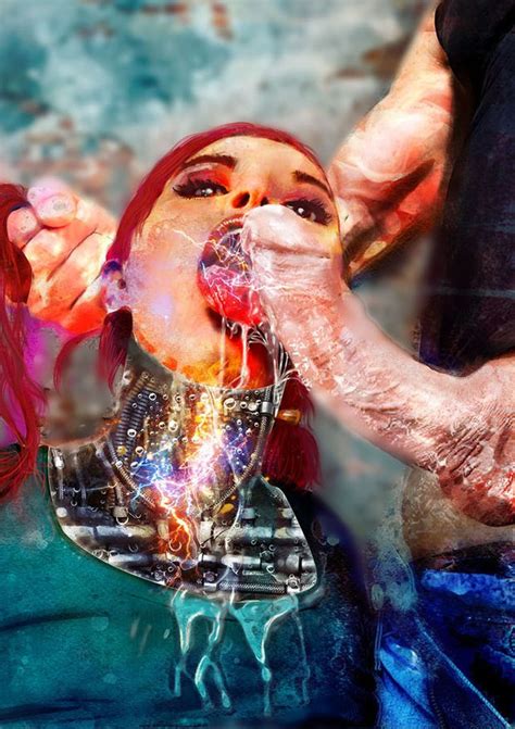 Foto De Cyborg Woman Giving Blow Job Painting By Adam Taha