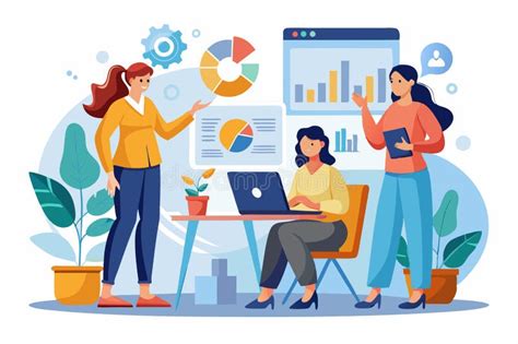 Three Women Engage In Data Analysis Presentation Discussing Insights