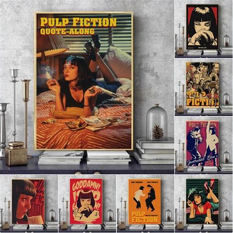 สติกเกอร์โปสเตอร์ ภาพวาดผ้าใบ รูป Quentin Tarantino สไตล์วินเทจ 69f