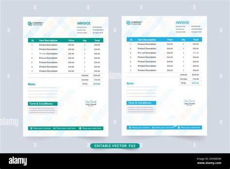 Payment Agreement And Invoice Template With Digital Shapes Business