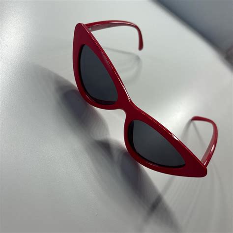 Red Cat Eye Sunglasses Perfect Condition Only Worn Depop