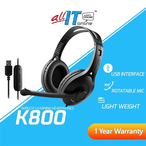 Edifier K800 Wired Headset - Black | Shopee Malaysia