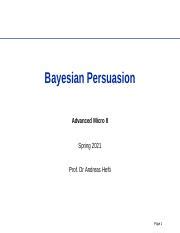 Bayesian Persuasion Pdf Bayesian Persuasion Advanced Micro II Spring Prof Dr Andreas