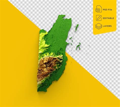 Premium Psd Belize Map Shaded Relief Color Height Map On Isolated