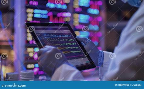 A Medical Professional Using A Touchscreen Tablet To Access And