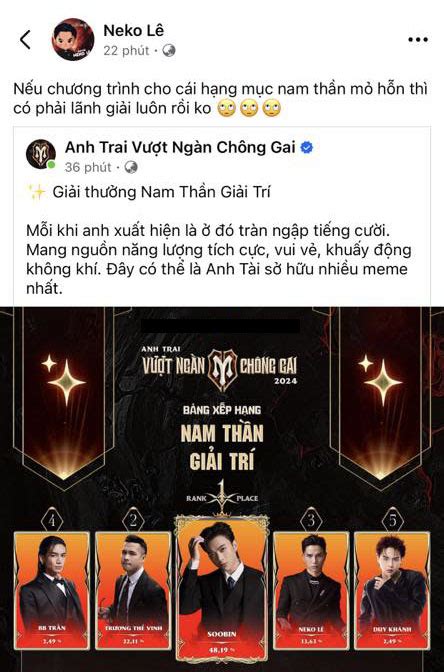 Show Anh Trai Vượt Ngàn Chông Gai Vừa Tung Bxh Các Giải Thưởng Phụ