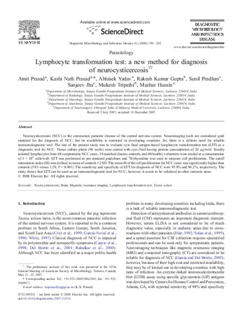 Pdf Lymphocyte Transformation Test A New Method For Diagnosis Of