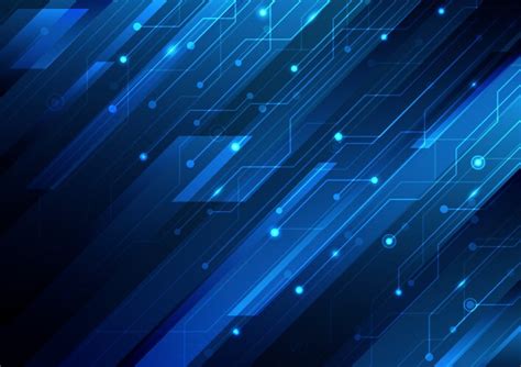 Blue Abstract Circuit Board And Lines Background Vector Image