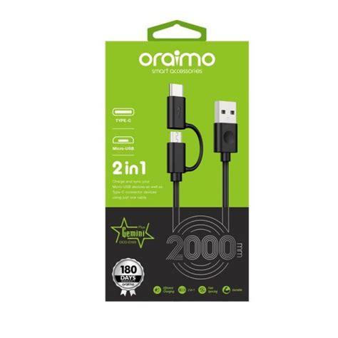 Buy Oraimo 2 In 1 Type C Micro Usb Data Cable Online Get Free