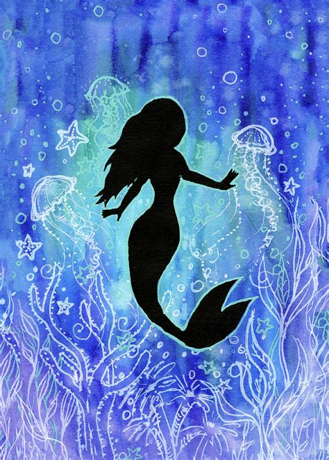 Mermaid Under Water Painting By Olga Shvartsur Fine Art America