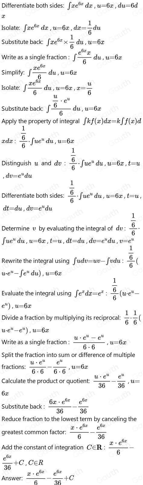 Solved Find Integration Of Below Function Using Integration By Parts