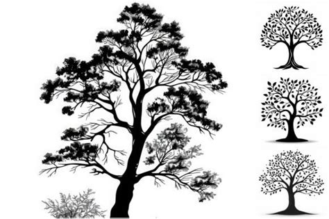 Tree Black Clipart Graphic By Background Graphics Illustration Creative Fabrica