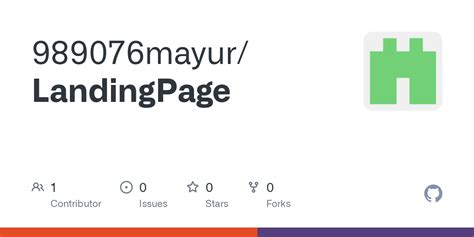 GitHub Mayur LandingPage