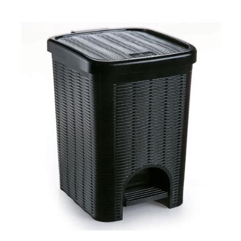 Lixeira Vime Plástico P Cozinha Banheiro 12 Litros Cor Preto Shopee