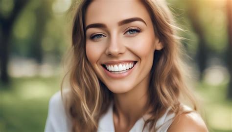 Premium Photo Woman Smiling With Perfect Smile And White Teeth In A