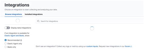 Integrations Empty Kibana Discuss The Elastic Stack
