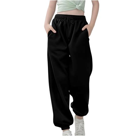 Caicj98 Girls 2025 Sweatpants Casual Drawstring Tie Front Soft Cotton