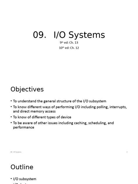 09-IOSystems | PDF | Input/Output | Operating System
