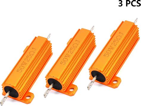 50W 25 Ohm Resistor 5 Aluminum Screw Tap Chassis Mounted Case