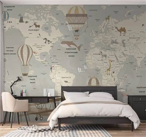 Fototapeta Mapa świata dla dzieci pokaz lotniczy Nr u60128 Uwalls pl