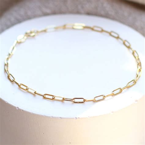 9ct Gold Paper Clip Chain Bracelet 100 Recycled Materials