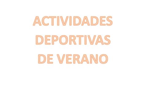 Actividades Deportivas De Verano 2024