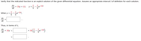 Solved Verify That The Indicated Function Is An Explicit Chegg