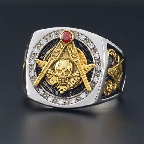 Widows Sons Ring Skull And Bones Sterling Silver Bricks Masons