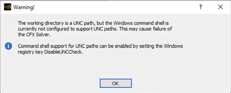 The Working Directory Is A Unc Path But The Windows Command Shell Is Currently Not Configured