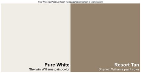 Sherwin Williams Pure White Vs Resort Tan Color Side By Side
