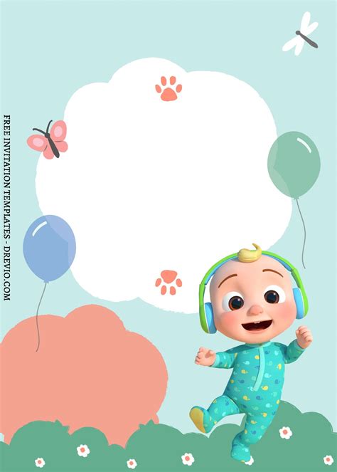 Free Editable 9 Cute Cocomelon Canva Birthday Invitation Templates